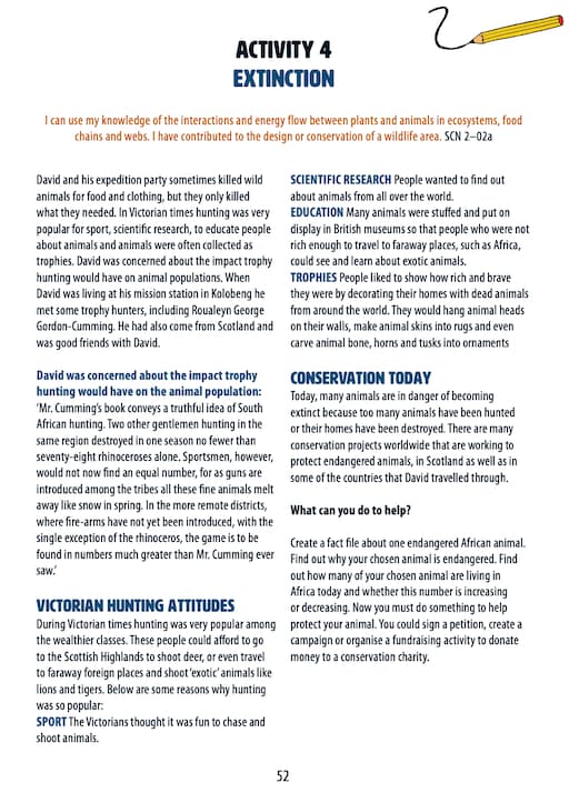 Conversation - Activity 4 - Extinction - David Livingstone Birthplace